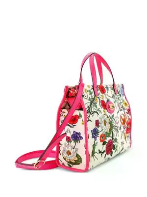 Gucci Convertible Flora Canvas Medium Tote Bag
