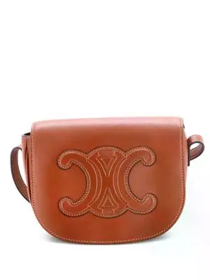 Celine Cuir Triomphe Folco Leather Crossbody Bag