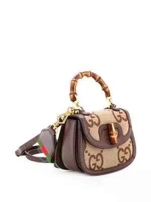 Gucci Jumbo Gg Canvas Mini Crossbody Bag - Brown