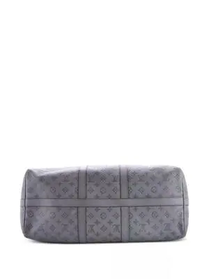 LOUIS VUITTON Keepall Bandoulière 50 Travel Bag Monogram Shadow Leather - Grey