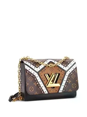 LOUIS VUITTON Twist Handbag Limited Edition Brogue Reverse Monogram Canvas Mm Shoulder Bag - Brown