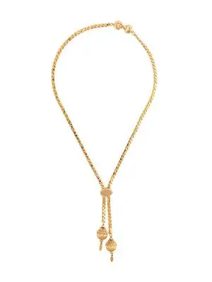 MONET 18kt Gold-plated Brass Lariat Chain Necklace - Yellow
