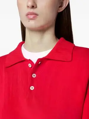 DUNST Ribbed Polo Collar Sweater