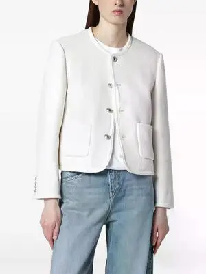 DUNST Cream Silver-tone Button Jacket
