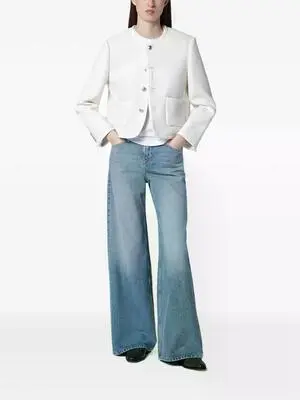 DUNST Cream Silver-tone Button Jacket