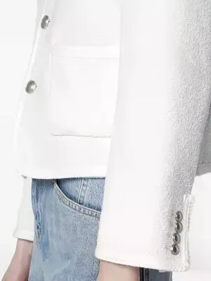 DUNST Cream Silver-tone Button Jacket
