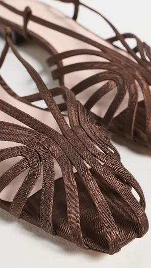 LOEFFLER RANDALL Devon Lattice Slingback Sandals - Chocolate