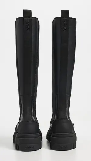 GANNI Cleated Stitch High Chelsea Boots