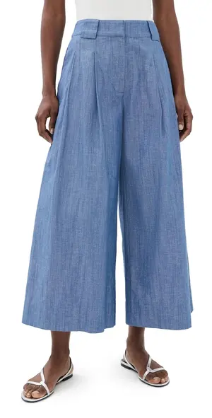 APIECE APART Elan Midrise Palazzo Pants - Chambray