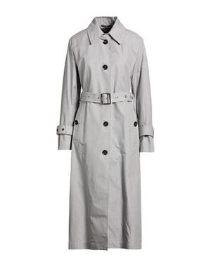 MOORER Checked Waterproof Trench Coat - Light Grey