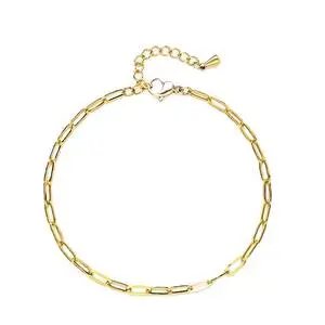 ELK & BLOOM 14k Plated Stainless Steel Paperclip Link Bracelet - Gold