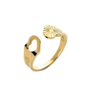 ELK & BLOOM Double Love Dainty Hearts 14k Ring - Gold