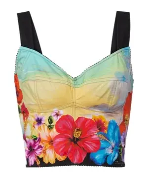Dolce & Gabbana Printed Cotton-blend Bustier