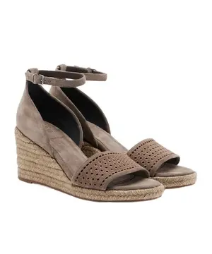 Brunello Cucinelli Suede Espadrille Wedges - Brown