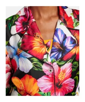 Dolce & Gabbana Floral Belted Silk Shirt