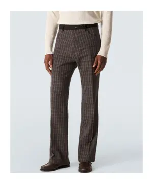 WALES BONNER Country Checked Linen-blend Straight Pants