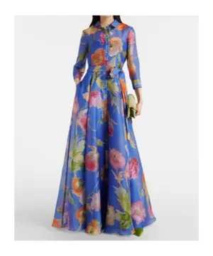 Carolina Herrera Floral Silk Organza Gown