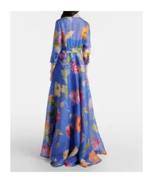 Carolina Herrera Floral Silk Organza Gown