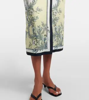 Veronica Beard Kaliza Floral Twill Midi Dress - Multicolor