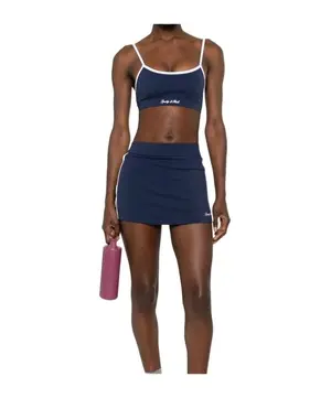SPORTY  RICH Cropped Sports Vest - Brown