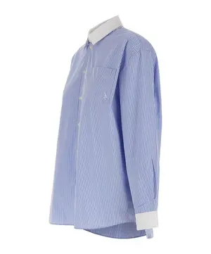 SPORTY  RICH Sporty & Rich Striped Button-down Shirt