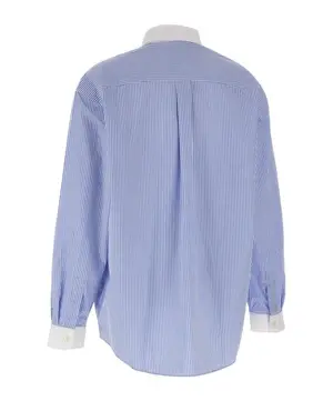 SPORTY  RICH Sporty & Rich Striped Button-down Shirt