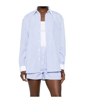 SPORTY  RICH Sporty & Rich Striped Button-down Shirt