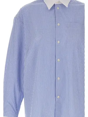 SPORTY  RICH Sporty & Rich Striped Button-down Shirt