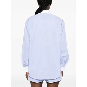 SPORTY  RICH Sporty & Rich Striped Button-down Shirt
