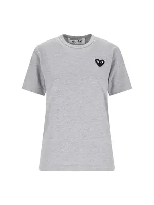 Play Comme Des Garcon Heart Patch Crewneck T-shirt