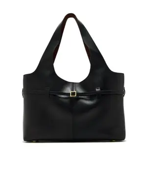 Manu Atelier Buckled Leather Shoulder Bag - Black