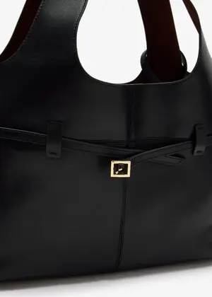 Manu Atelier Buckled Leather Shoulder Bag