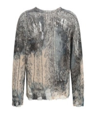 R13 Printed Boyfriend Sweater - Gray