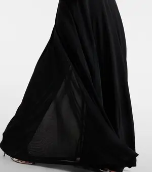 Staud Fleur Mesh-paneled Jersey Gown