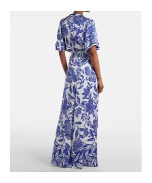 Poupette St Barth Mabelle Printed Satin Maxi Dress