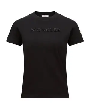 Moncler Embroidered Logo Crewneck T-shirt - Black