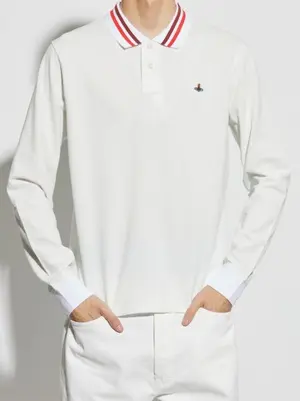 VIVIENNE WESTWOOD Logo Embroidered Polo Shirt - White