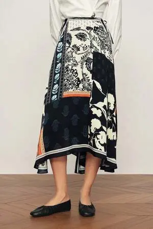 Fabrique Eileen Scarf Panel Viscose Skirt