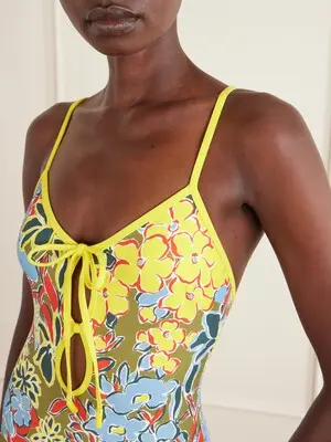 ALEMAIS Solstice Printed V-neck One-piece Swimsuit - Yellow