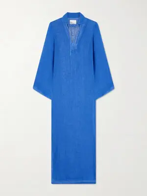 Lisa Marie Fernandez Linen-blend Coverup - Blue