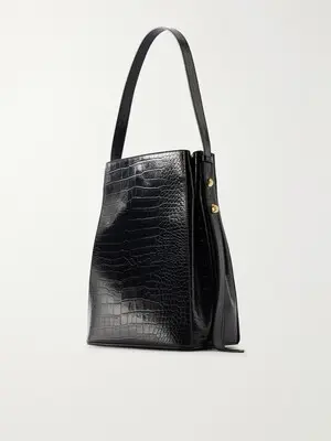 AMANU Somalia Croc-effect Leather Shoulder Bag