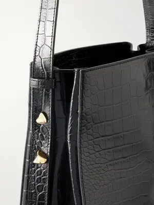 AMANU Somalia Croc-effect Leather Shoulder Bag