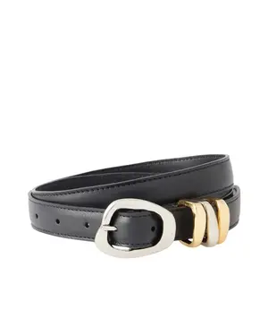 AMANU Tugela Croc-effect Leather Belt - Black