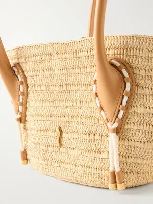 CHRISTIAN LOUBOUTIN Venus Embellished Raffia Tote - Neutrals