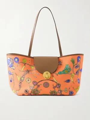 Versace Vivian Printed Canvas Tote - Red