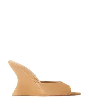 AQUAZZURA Bisous 95 Suede Wedge Sandals - Brown