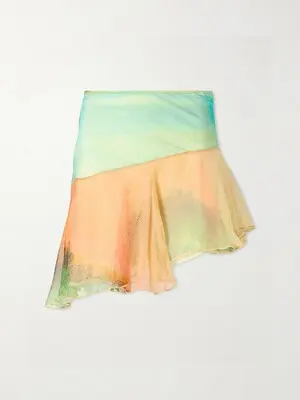 DONDE ESTEBAN Formentera Silk Mini Skirt - Orange