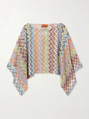 Missoni Striped Metallic Crochet-knit Cropped Top