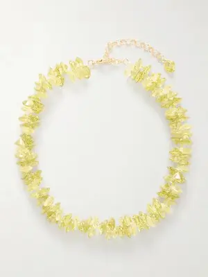 ROXANNE ASSOULIN The Cubic Cluster Gold-tone Cubic Zirconia Beaded Necklace - Green