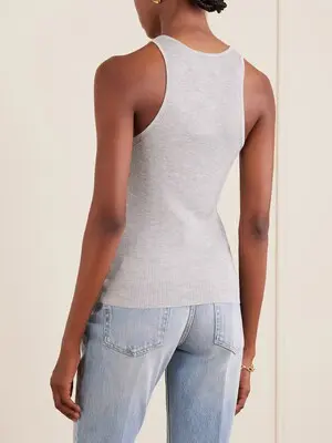 TWP Harbor" Ribbed-knit Silk Blend Tank - Gray